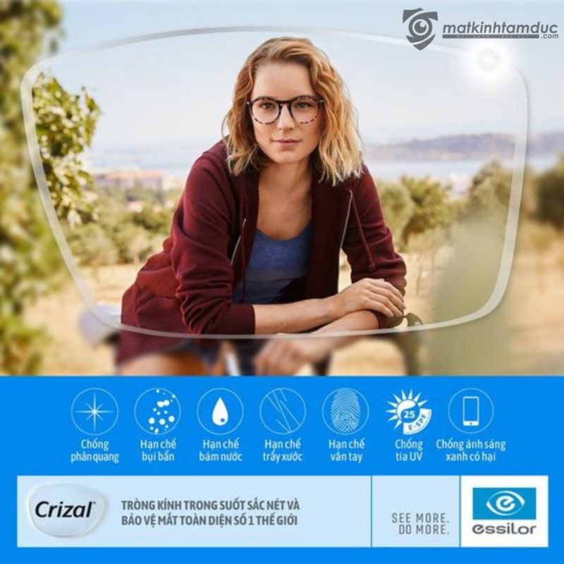 Tròng kính Essilor Crizal Easy Pro UV 1.56 - Hạn chế bám bẩn và dễ dàng lau chùi