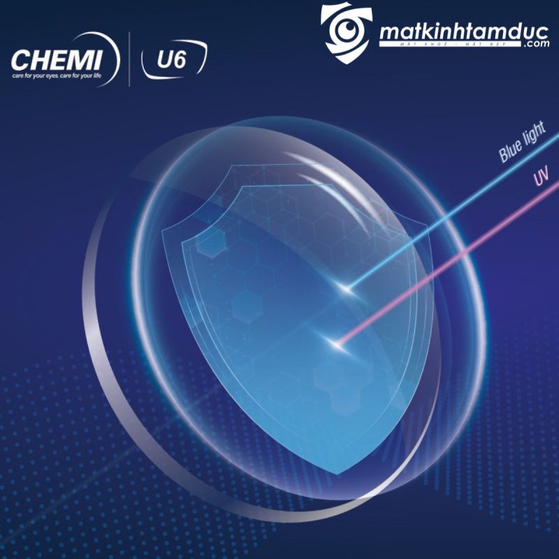 Tròng kính Chemi Perfect UV Crystal U6 Coated 1.67 chính hãng Hàn Quốc