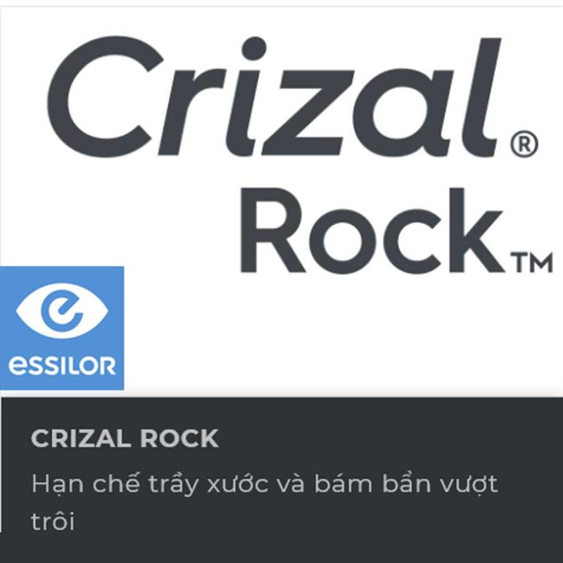 Tròng kính Essilor Crizal Rock chính hãng | Mắt Kính Tâm Đức