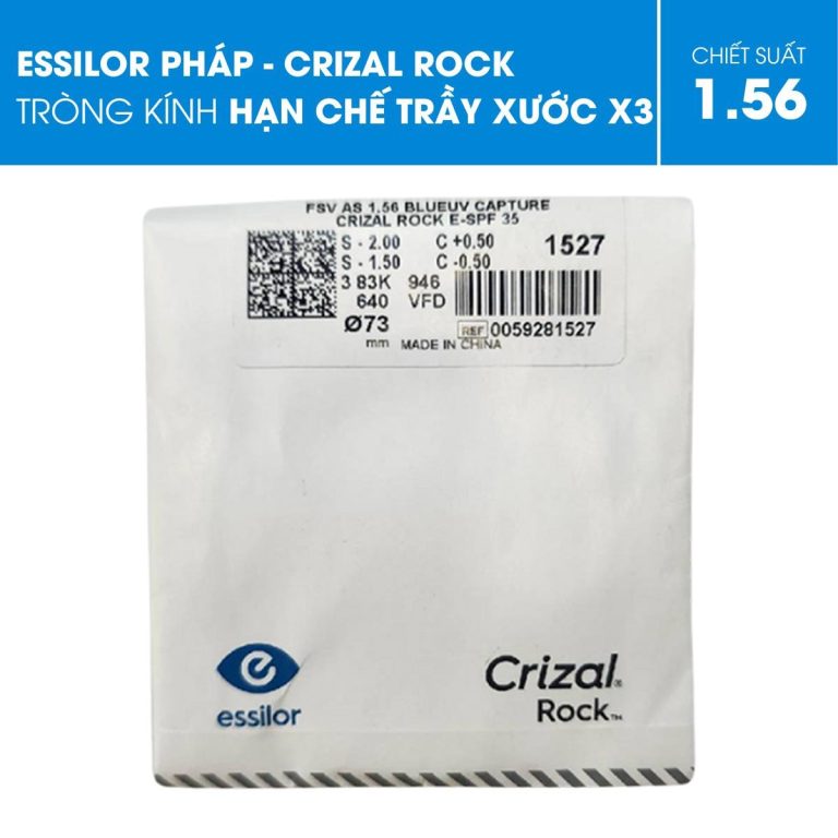 Tròng kính Essilor Crizal Rock - Chống trầy xước gấp 3, trong suốt và ...