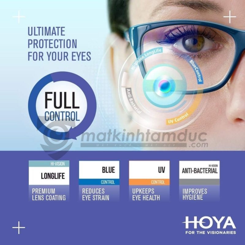 Tròng kính HOYA Nulux Full Control mới - Lọc ánh sáng xanh cao cấp
